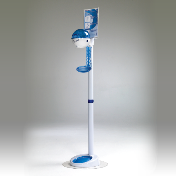 32oz Dispenser w/ Floorstand & Drip Tray White/Blue + Blue Drip Tray ...